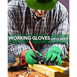 Honeydak 36 Pairs Gardening Gloves for Men Women Breathable Rubber Coated Garden Gloves Men Safety Work Gloves (Black, Green)