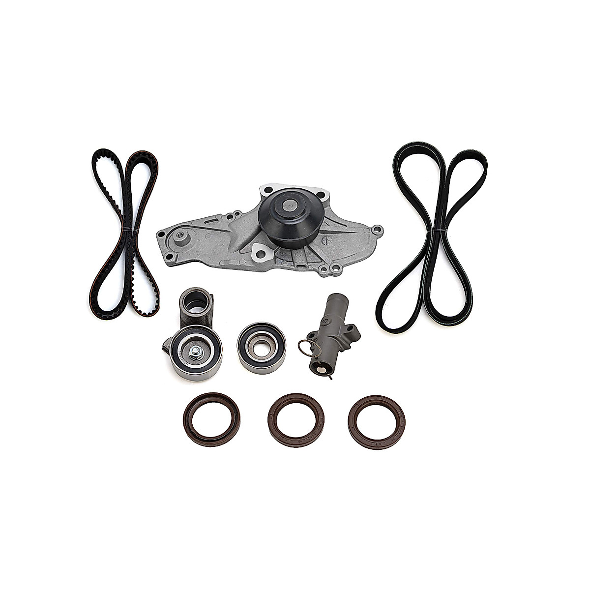 Timing Belt & Water Pump Kit Compatible with Honda, Acura & Saturn Vehicles - Accord, Odyssey, Pilot, TL, RL, MDX, Vue 3.5, 3.0, 3.7 - Replaces TKH002, TCKWP329, 19200-RDM-A02 19200-RDV-J01