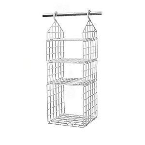 Booluee Plastic Hanging Closet Organizer, Folding Wardrobe Storage Rack, Multi-Layer Foldable Hanging Storage Rack, Clothing Organization Rack (Large)