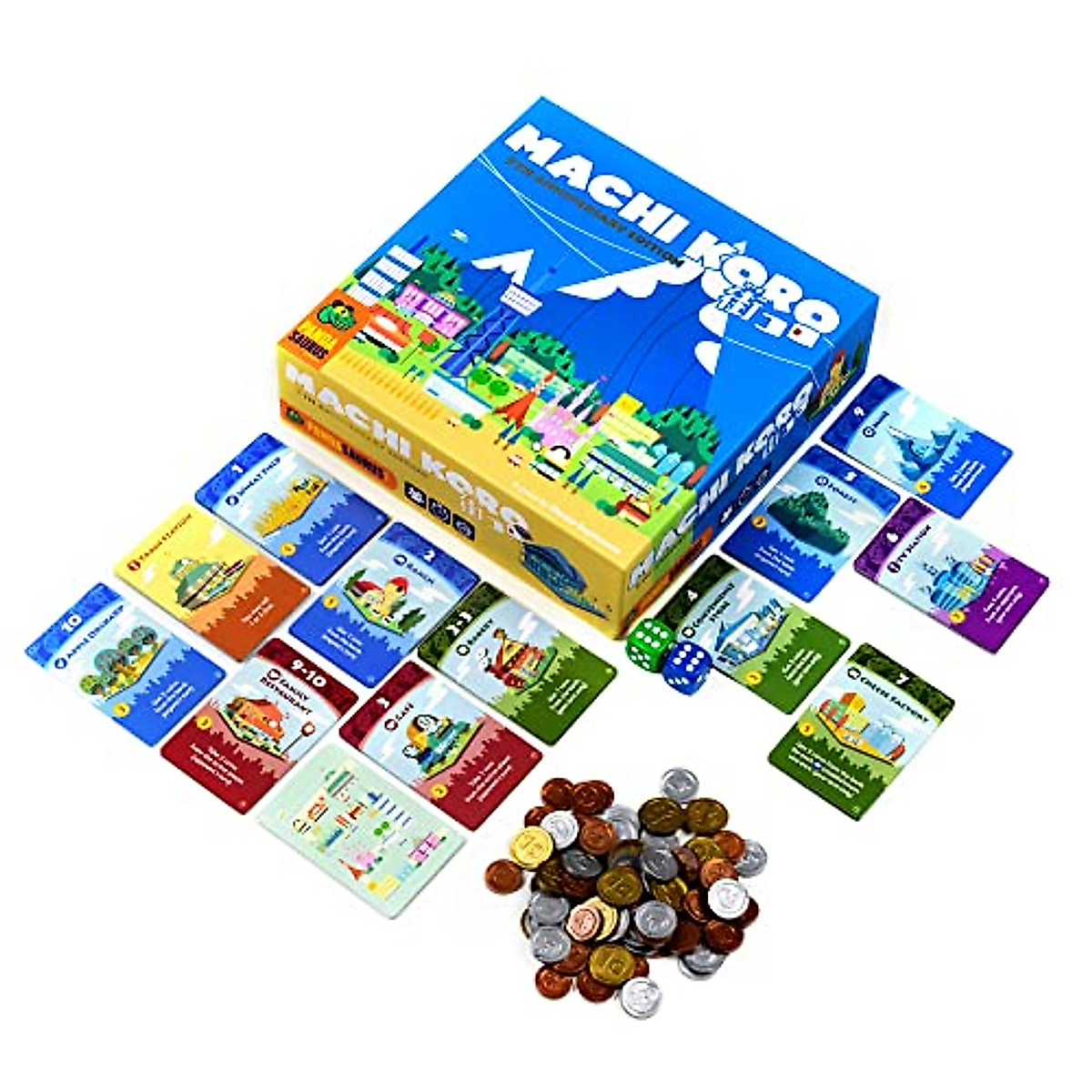 Machi Koro Board Game The Ultimate City-Building Game! Fast-Paced Dice Rolling Strategy Game for Kids and Adults, Ages 8+, 2-4 Players, 30 Minute Playtime, Made by Pandasaurus Games