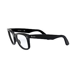 Ray-Ban RX5121 Wayfarer Square Prescription Eyeglass Frames, Black/Demo Lens, 50 mm