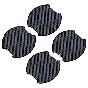 TANGSEN 4Pcs Universal 3D Carbon Fiber Texture Car Door Handle Paint Scratch Protector Non-Marking TPU Personalize Protective Pad Sticker