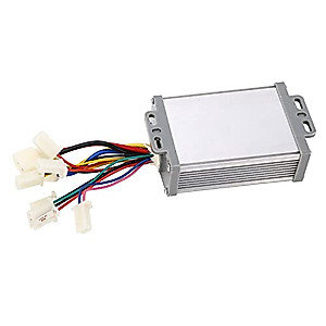 24V 1000W Brush Motor Controller, Speed Controller and Throttle Heat Dissipation Stable Speed Undervoltage Protection with Key for Electric Bicycle