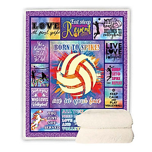 CYREKUD Volleyball Blanket,Volleyball Gifts for Teen Girls Throw Blanket,Volleyball Gifts for Team Blanket Lightweight Soft Warm Cozy Fuzzy Throws Blankets for Office Home Bedroom Sofa 50"x 60"