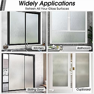 Viseeko Window Privacy Film: Frosted Glass Window Film Non-Adhesive Static Cling Window Film Sun Blocking Removable Room Decor for Bathroom Home Office (Silver, 35.4 x 77.7Inches)
