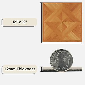 Nexus Self Adhesive 12-Inch Vinyl Floor Tiles, 20 Tiles - 12" x 12", Light Oak Diamond Parquet Pattern - Peel & Stick, DIY Flooring for Kitchen, Dining Room, Bedrooms & Bathrooms by Achim Home Decor