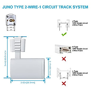 Arcfox 7W LED Track Lighting Heads 3000K 2 Wire Single Circuit J Type Track Light Rail Dimmable Ceiling Spotlight Fixture CRI90 for Dining Room Bedroom Accent Lighting 6 Pack