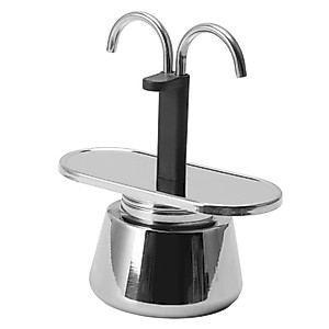 Moka Coffee Pot, Moka Pot, Moka Coffee Maker, 2 Cup 100ML Moka Pot Double Head Stainless Steel Mocha Coffee Pot Italian DIY Conduit Coffee Maker