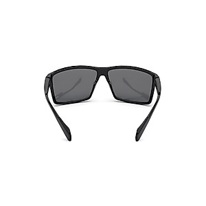 adidas Men's Injected Sun Glasses Round Sunglasses, Shiny Black/Smoke Polarized, 63/12/130