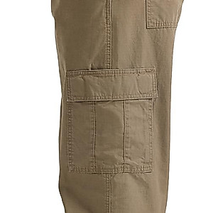 Wrangler Authentics Men's Twill Relaxed Fit Cargo Pant (Logan), Military Khaki Ripstop, 40W x 29L