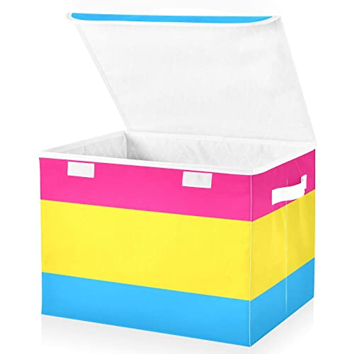 Krafig Novelty Rainbow Flag Foldable Storage Box Large Cube Organizer Bins Containers Baskets with Lids Handles for Closet Organization, Shelves, Clothes, Toys