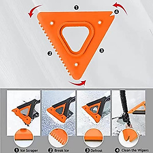 ZYZKPDS 43" Ice Scraper and Extendable Snow Brush for Car Windshield with Foam Grip 2022 New 5 in 1 Sturdy 360° Pivoting Snow Removal Tool for Car SUV Truck