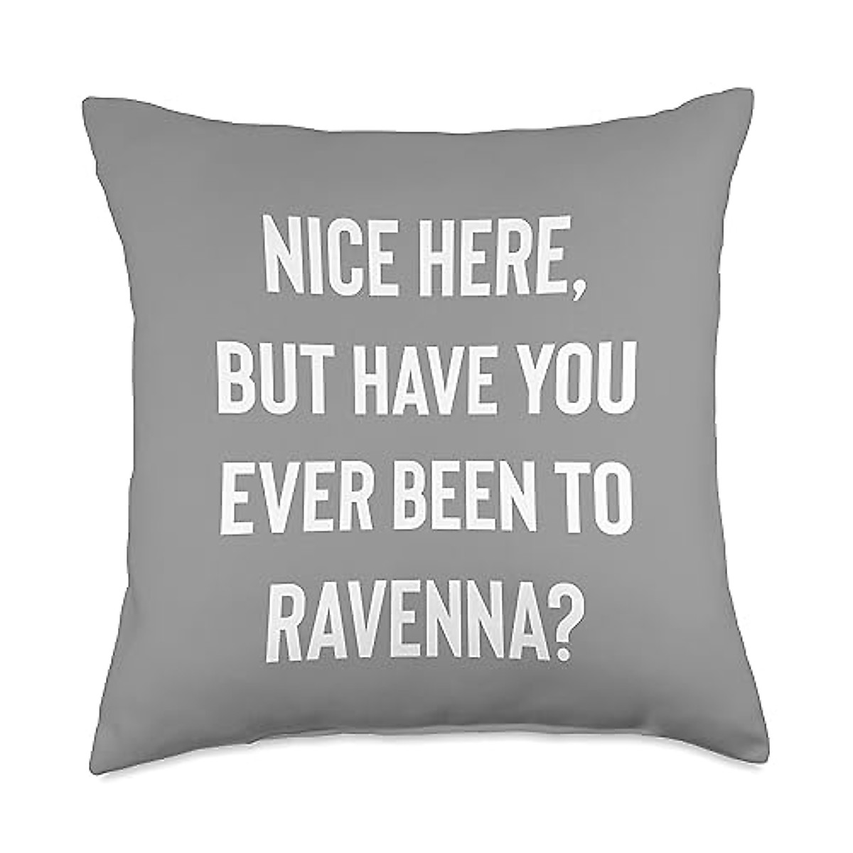 Cool Ravenna City Tourist Apparel Ravenna Lovers Nice Here But Have You Ever Been to Ravenna Throw Pillow, 18x18, Multicolor