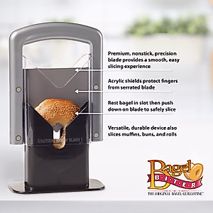 Hoan 5087464 The Original Bagel Guillotine Universal Slicer, Silver, 9.25-Inch