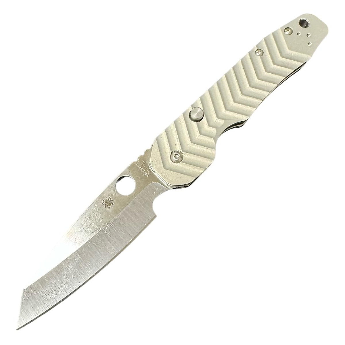 August Engineering Scales for Spyderco Smock Knife C240CFP Compression Lock S30V Classic Texture & Chevron Design (Knife Not Included) AE-1151 AE-1152 (Chevron Aluminum - Silver)