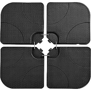 Yaheetech 4-Piece Umbrella Base Outdoor Umbrella Stand Square Shaped Cantilever Offset Filled with Water or Sand for Garden, Backyard and Poolside, Black