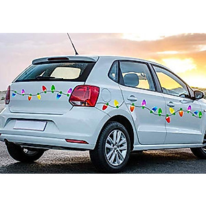 72 Pieces Christmas Car Refrigerator Decorations - 24 Reflective Bulb Light Shaped Magnets 48 Magnetic Wires Ornaments Set Xmas Holiday Cute Decor