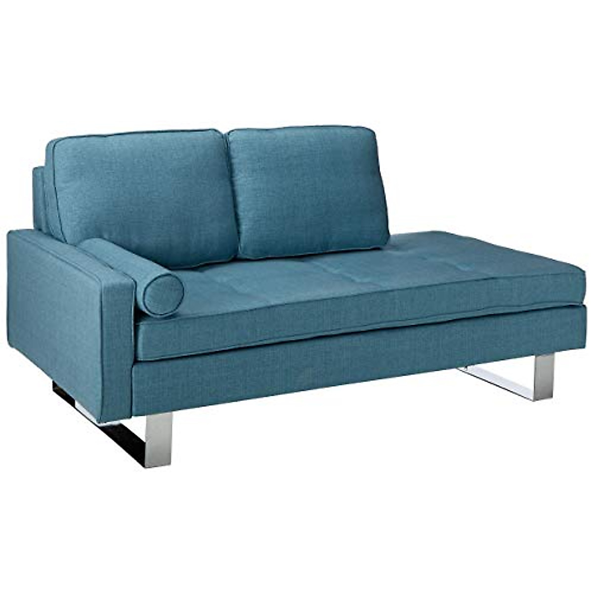 Christopher Knight Home Phelps Modern Fabric Chaise Loveseat, Blue, Silver