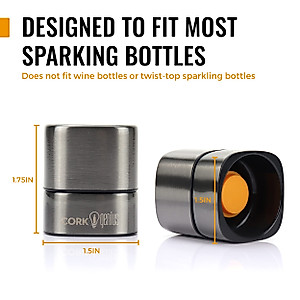 Cork Genius Champagne Stopper for Bottles, Silicone Sealed Champagne Bottle Stopper, Leakproof Sparkling Wine, Prosecco, or Champagne Saver and Sealer, Gift Accessory for Champagne