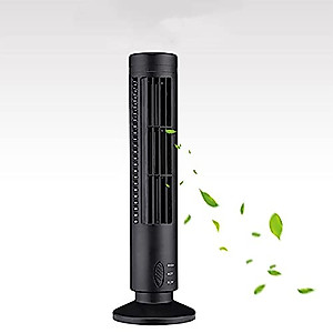 CENGNIAN Electric Tower Fan, Desk Table Fan with 2 Speeds, Quiet Cooling, 13 Inch Personal Small Bladeless Fan Cooling Fan for Bedroom Home Office Desktop, Mini Vertical Air Conditioner (black)