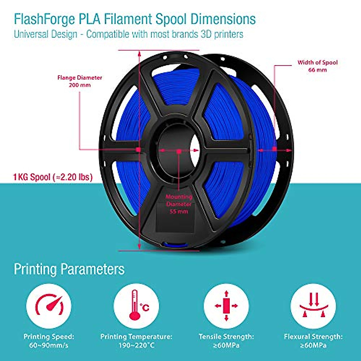 FlashForge PLA Filament - Blue Color - 1.75 MM