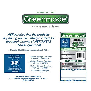 GREENMADE Extra Strong 27 Gallon Plastic Storage Bin, Multi Color, 4 Pack. Heavy Duty Built With Snap Fit Lid. Factory Direct (Navy & Green)