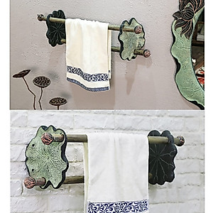 Bath Towel Bar Personality Retro Bathroom Rack Holder, Antique Bathroom Creative Art Hand Wash Towel Rack Towel Bar Rail Towel Holder