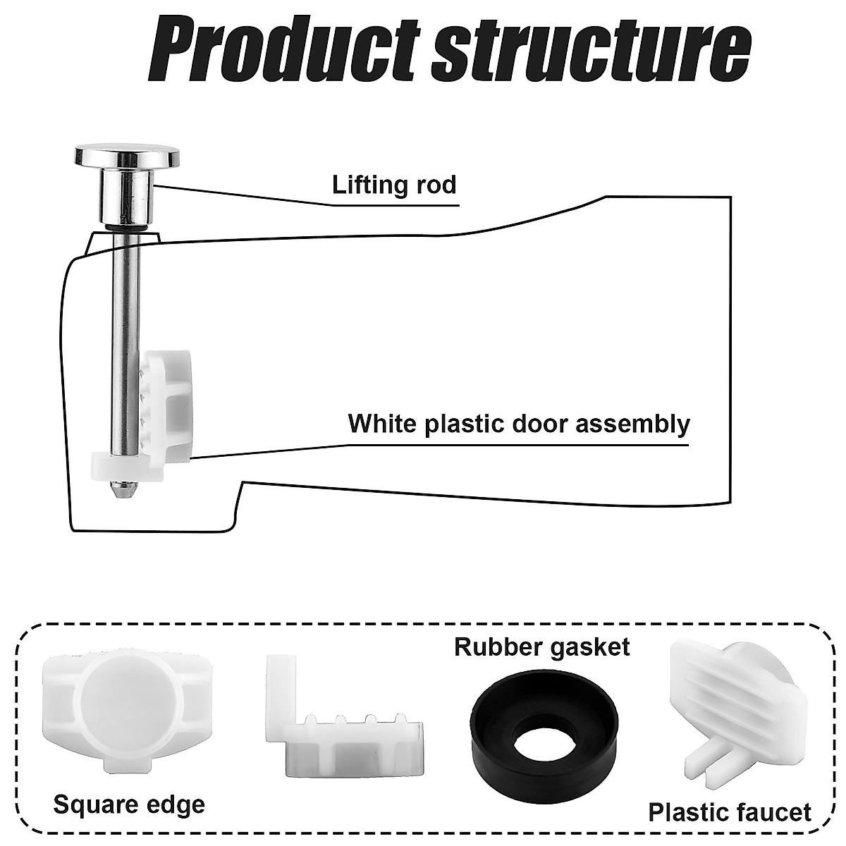 2pcs Tub Spout Diverter Repair Kit, Including 2 Diverter Valve Stems 2 Seals and Diverter Gates Shower Diverter Repair Kit Leaky Bathtub Faucet Repair Kit Bathtub Spout Repair Kit