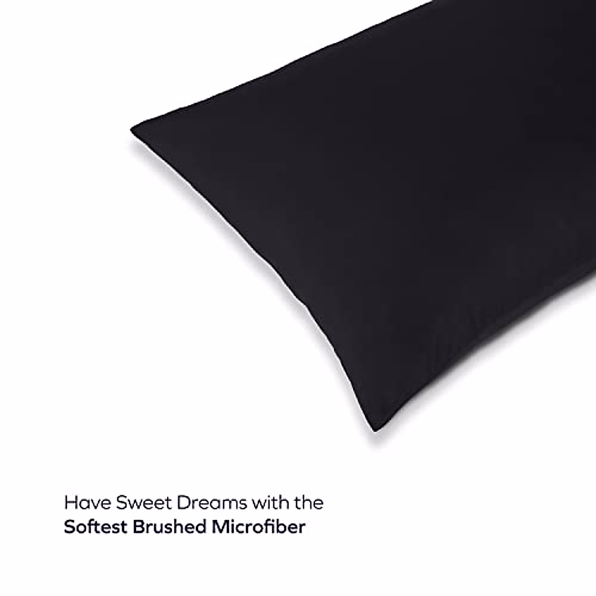 Microfiber Standard Pillowcase Set of 2 Black, Bed Pillow Covers, Ultra Soft (20 x 30) Inches, Solid Pillowcases with Open Closure, Machine Washable