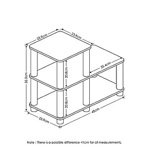 Furinno LACi 4-Bins System Rack, 11.3(W) x 28.8(H) Inch, Espresso/Black & Turn-N-Tube Accent Decorative Shelf, Espresso/Black