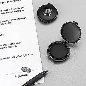 Fingerprint Ink Pad (Pack of 2) - Thumbprint Ink Pad for Notary Supplies Identification Security ID Fingerprint Cards Law Enforcement Fingerprint kit Black Ink pad Stamp pad huella dactilar