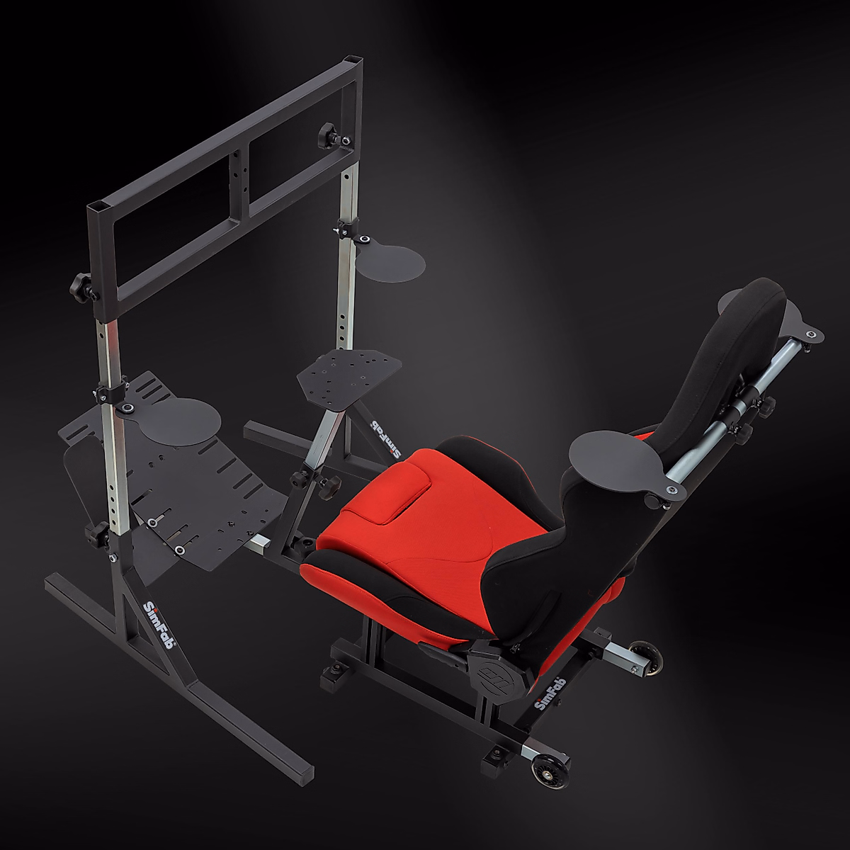 OpenWheeler GEN3 Racing Wheel Simulator Stand Cockpit, Red Seat. Compatible With Logitech G923 | G29 | G920 | Thrustmaster | Fanatec Wheels | Xbox One, PS4, PC Platforms