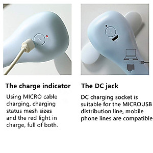 Kbinter Woman Man Boy Girl Mini Handheld Stroller Fan, 500mAh Portable Baby Car Seat Fan Flexible Tripod Fix Clip on Stroller, USB or Battery Powered Rechargeable Desk Fan 2 PACK (BLUE+PINK)