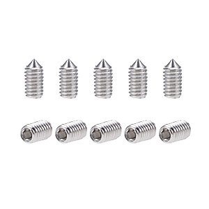 uxcell 50Pcs M3x6mm Internal Hex Socket Set Grub Screws Cone Point 304 Stainless Steel Screw