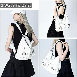 Faux Leather Tote Bag for Women - Large Capacity Shoulder Hobo Handbag Work Purse