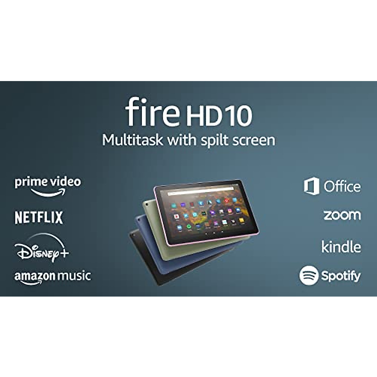 Fire HD 10 tablet, 10.1", 1080p Full HD, 32 GB, latest model (2021 release), Olive, without lockscreen ads