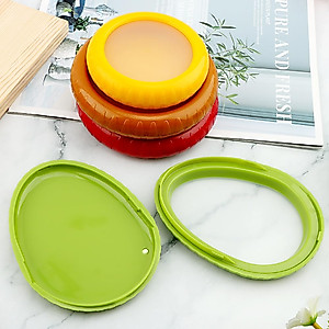JIANWEI Avocado Storage Container-4pcs Fruit and Vegetable Storage Containers, Reusable Refrigerator Lemon Keeper Onion Storage Containers With Lid Easy To Clean For Apples, Tomato(4)