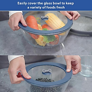 2 Pack Replacement Lids for Pyrex 7201-PC 4 Cup Glass Containers Mixing Bowl Silicone Storage Cover Leakproof Navy