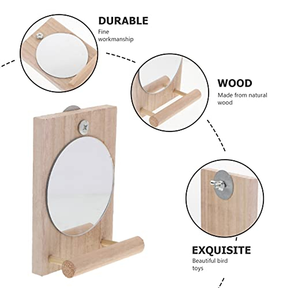 iplusmile Finch for Toy: Parrots Cockatoo Pet Play Hanging Perch Supplies Birdcage Lovebird Climb Birds Small Budgie Mirror Parakeet Parrot Perches Cage with Acrylic Accessory Cinteractive