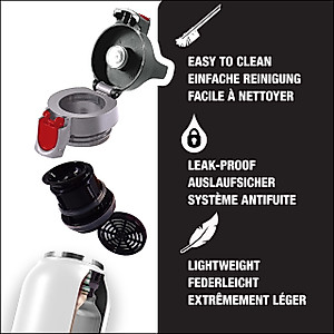 SIGG - Insulated Water Bottle White - Thermo Flask Hot & Cold One with Tea Infuser - Leakproof - BPA Free - 18/8 Stainless Steel - 10 Oz