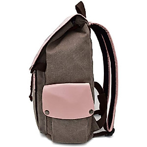 Backpack Drawstring Rucksack Canvas Laptop Backpack Bookbag Travel Bag For Unisex Teens Adults One Size Pink