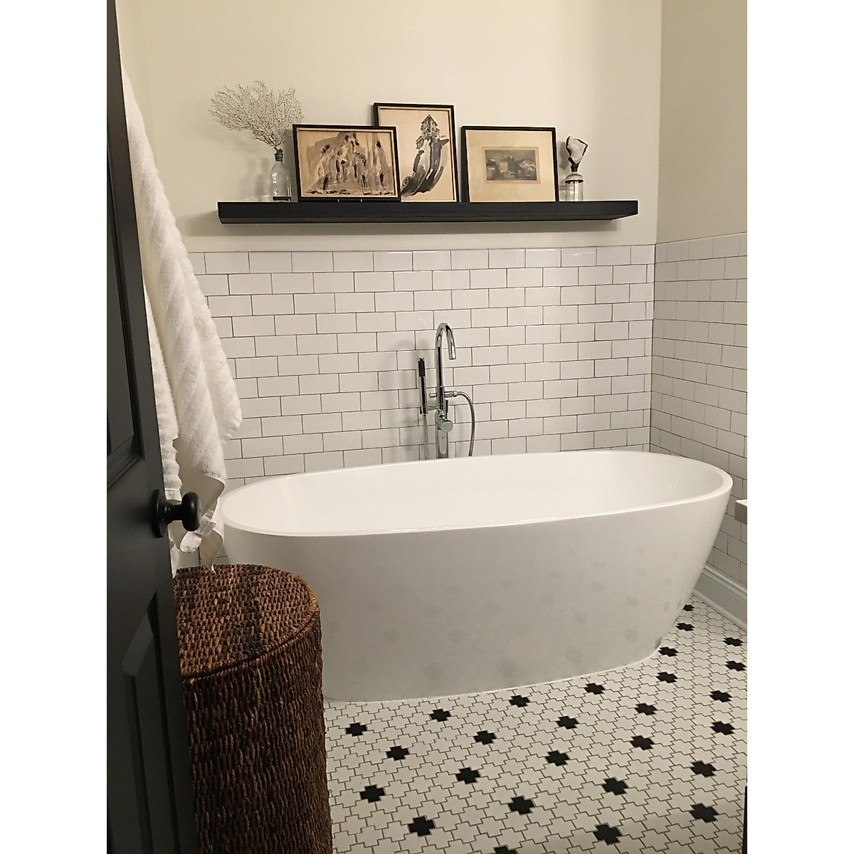 Joel's Antiques - 60 Inch Wooden Floating Shelves for Wall - Made of Natural Wood - Long Heavy Duty Rustic Fireplace Mantel & Book Shelf - Perfect for Living Room - Black 60x8x2 in