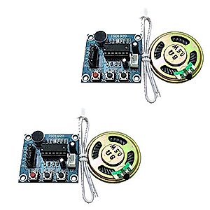 Ximimark 2Pcs ISD1820 Sound Voice Recording Playback Module Sound Recorder Board With Microphone Audio Loudspeaker
