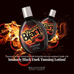 Millennium Tanning Insanely Black 60x, Mega Tingle Dark Tanning Lotion, 13.5 Ounces