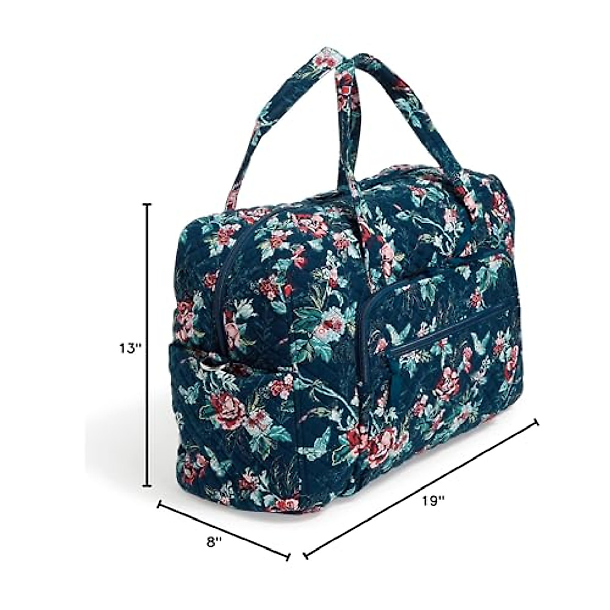 Vera Bradley Women's Cotton Weekender Travel Bag, Rose Toile - Recycled Cotton, One Size
