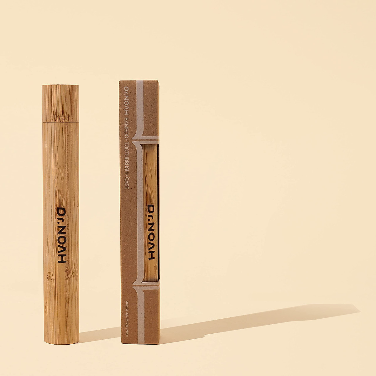 Dr.NOAH Bamboo Toothbrush with Travel Toothbrush Case Biodegradable & Eco-Friendly Toothbrush Kit for Traveling, Camping, and Fishing- Toothbrush 1ea & Case 1ea
