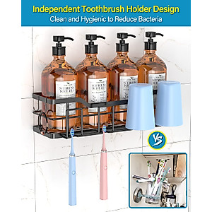 DILEASIR Shower Caddy - 5-Pack Shower Shelves, Adhesive Shower Organizer Hanging No Drilling, Large Capacity Rustproof Stainless Steel Bathroom Organizer, Shower Storage for Inside Shower