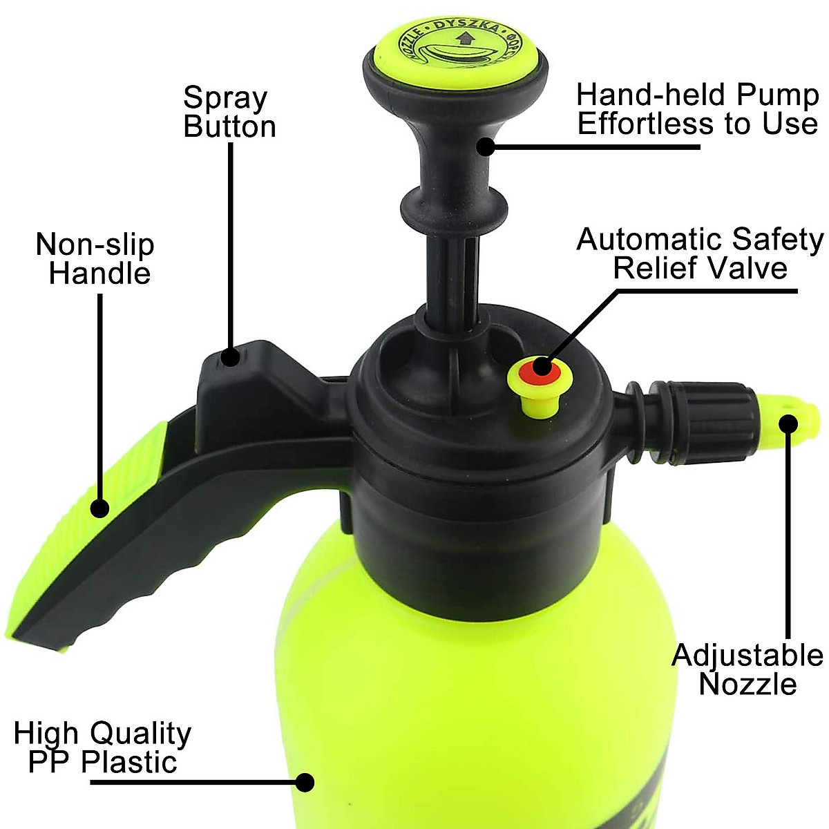 Sunnyglade Hand Held Garden Sprayer Portable Lawn Pressure Pump Sprayer Adjustable Nozzle Manual 1/2 Gallon
