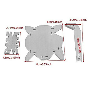 3Pcs/Set Drill Bit Angle Gauges Stainless Steel Drill Sharpener Tools S/S Angle Measuring Gage Hand Measure Tools