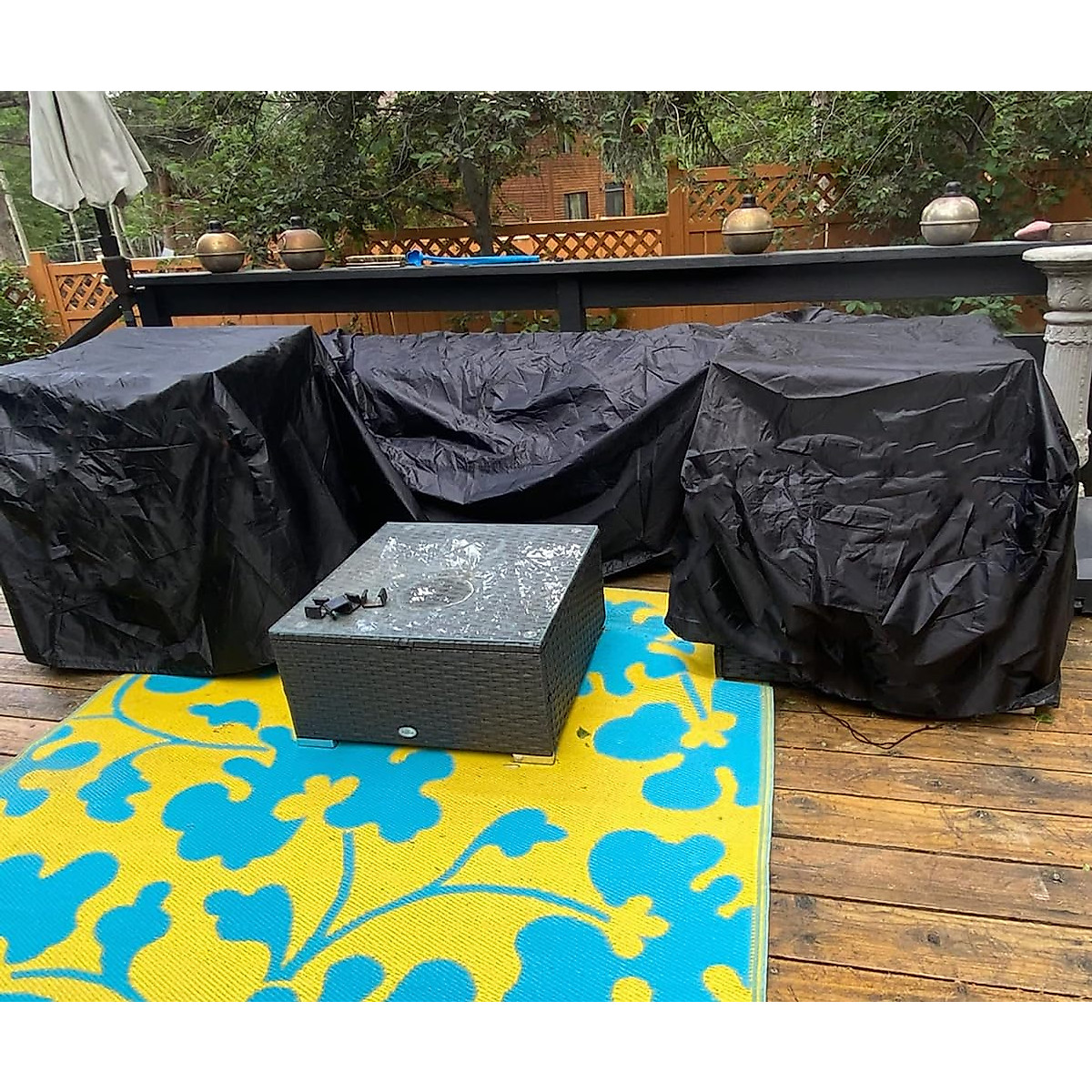 J&C Furniture Covers U- Shape Patio Sectional Covers Waterproof Outdoor Sofa Cover Garden Sofa Cover Furniture Sets protection for Outdoor Furniture Covers